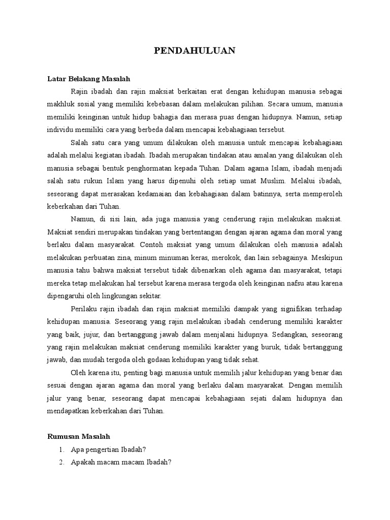 Rajin Ibadah Dan Rajin Maksiat | PDF Rajin Ibadah Dan Rajin Maksiat | PDF
