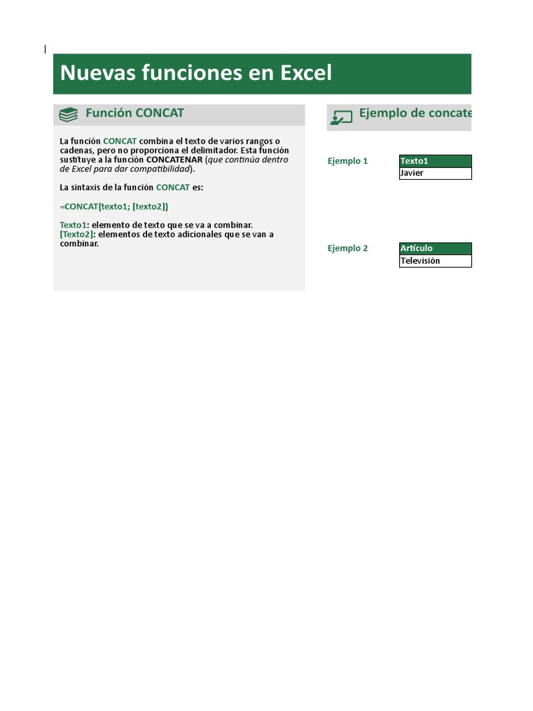 Nuevas funciones condicionales en Excel | PDF
