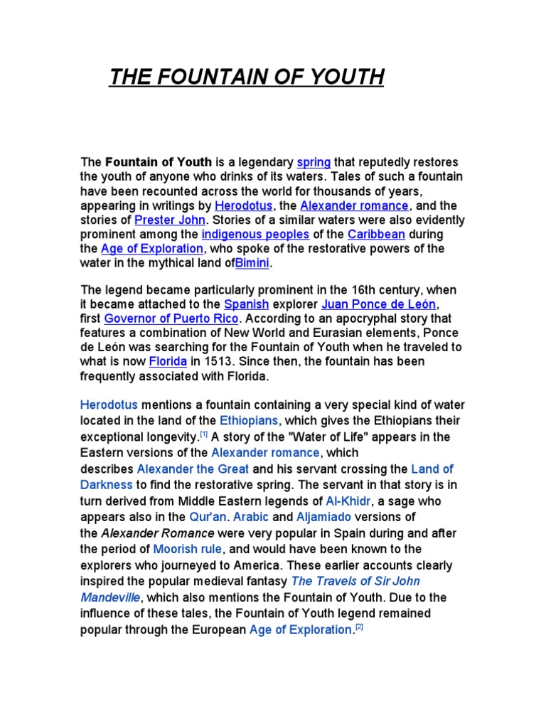 The Fountain of Youth | PDF | Legends