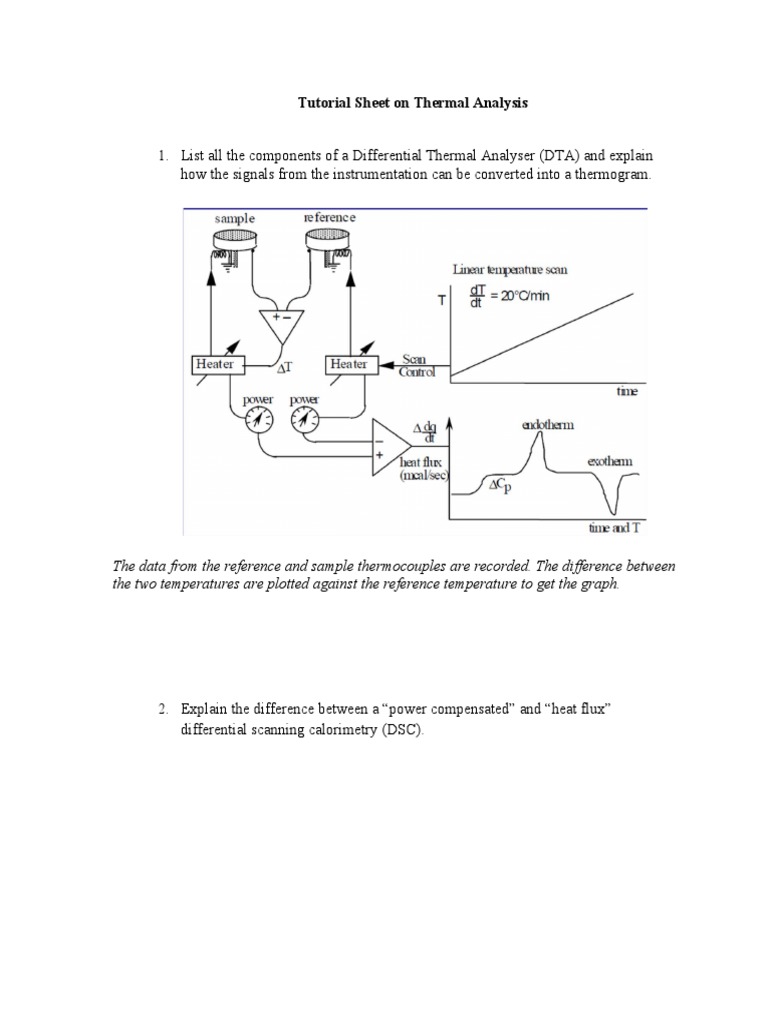 Tutorial Sheet On Thermal Analysis With Answers | PDF