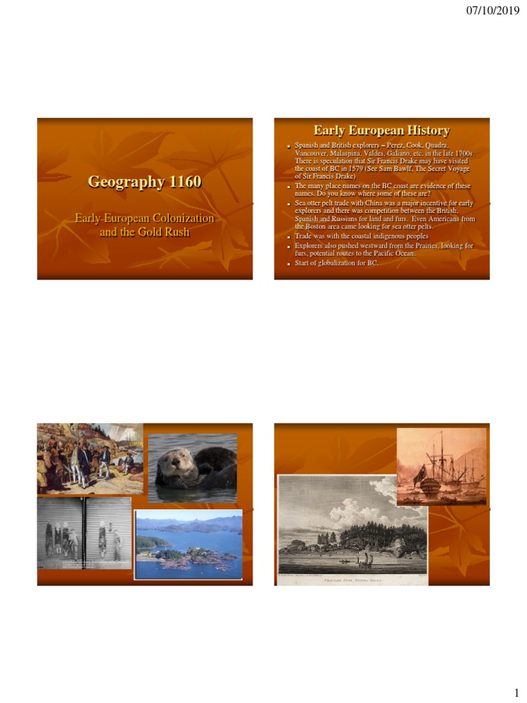 Early European Colonization and The Gold Rush Lecture PDF | PDF ...