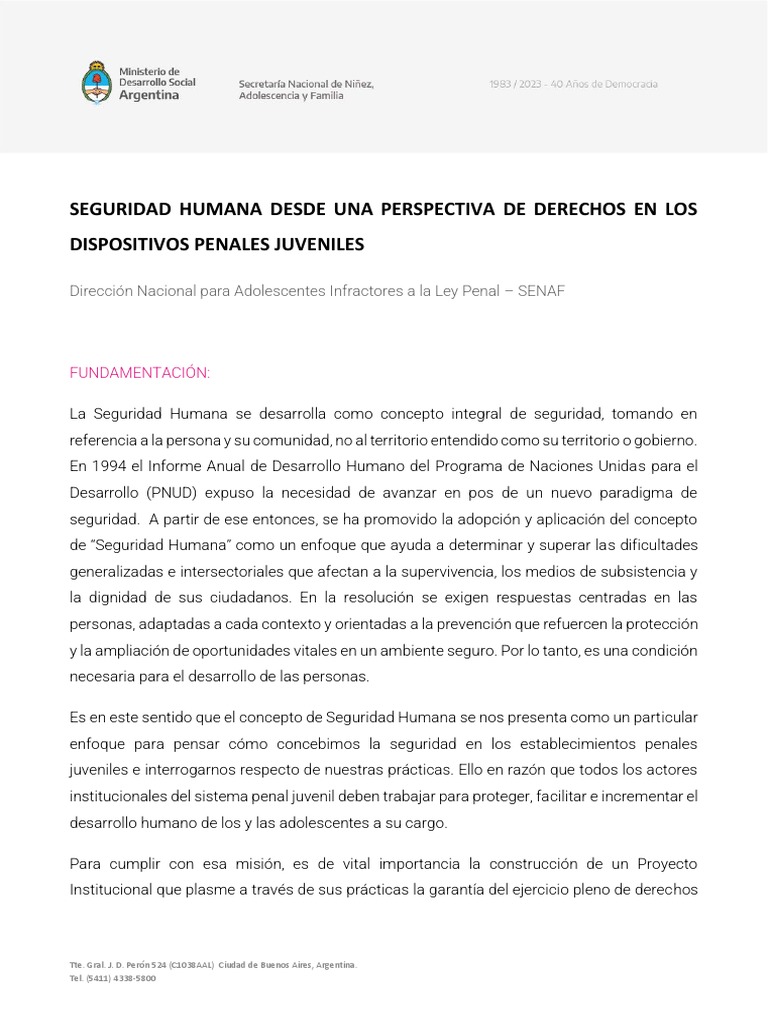Programa Seguridad Humana-DINAI | PDF | Seguridad humana | Valores