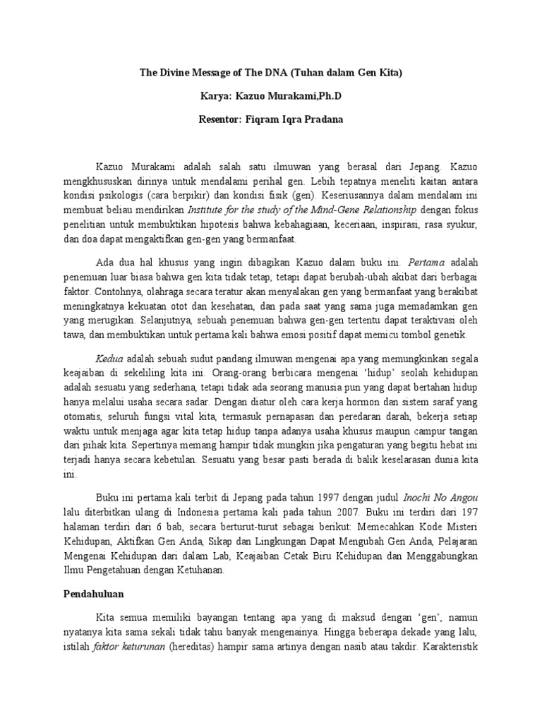 The Divine Message of The DNA | PDF