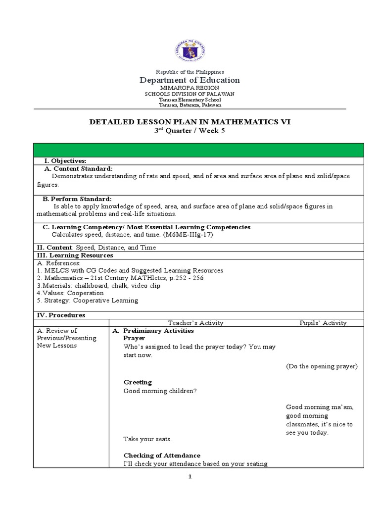 Math LP | PDF | Speed | Mathematics