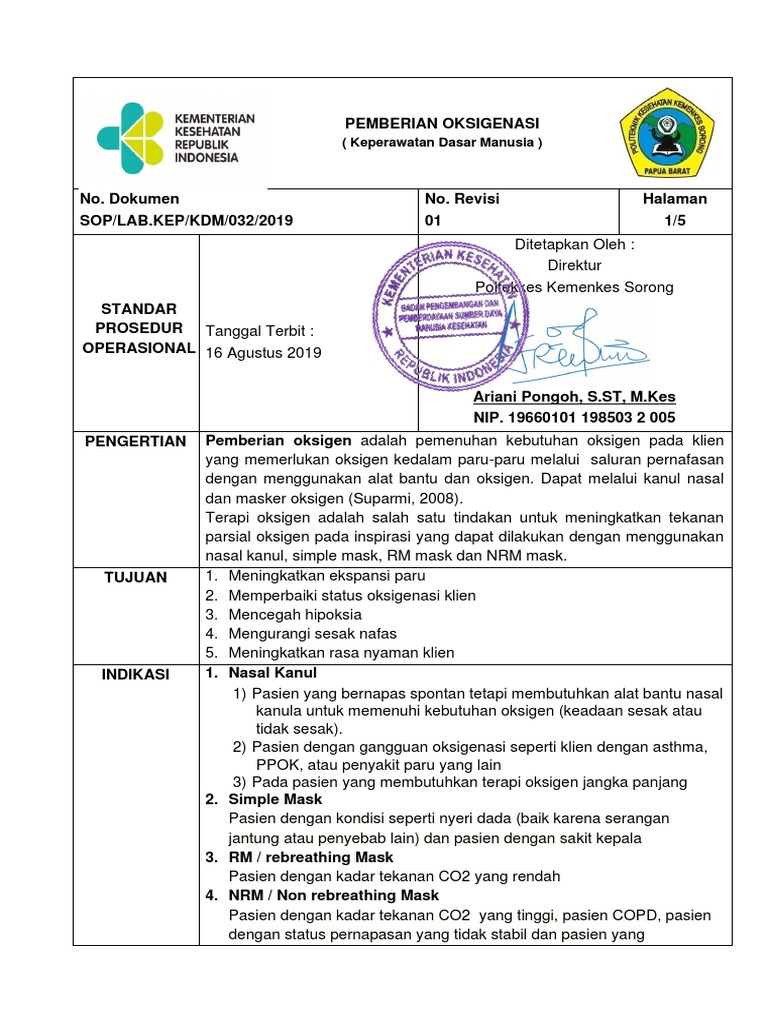 Pemberian Oksigenasi | PDF