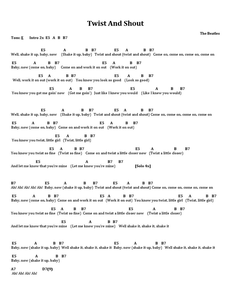Twist and Shout | PDF | Singles (Music) | Music