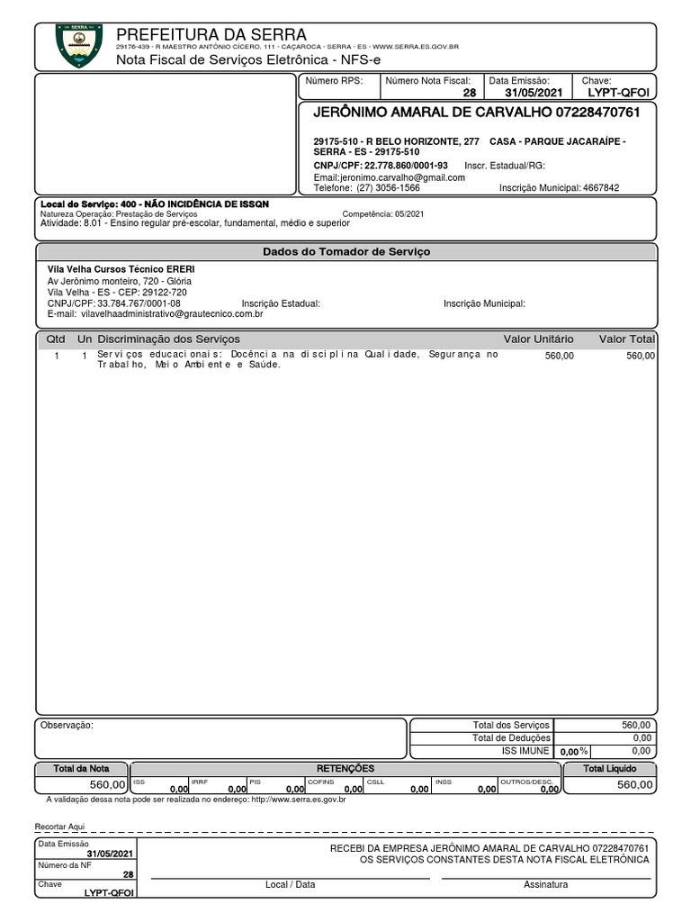Nota Aulas QSMS ELET04 Jeronimo PDF | PDF | Business