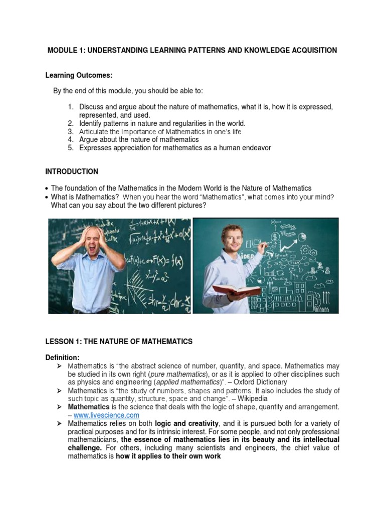 Module 1 Mathematics In Our World Pdf