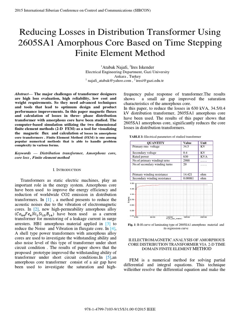 Reducing Losses in Distribution Transformer Using PDF | PDF ...