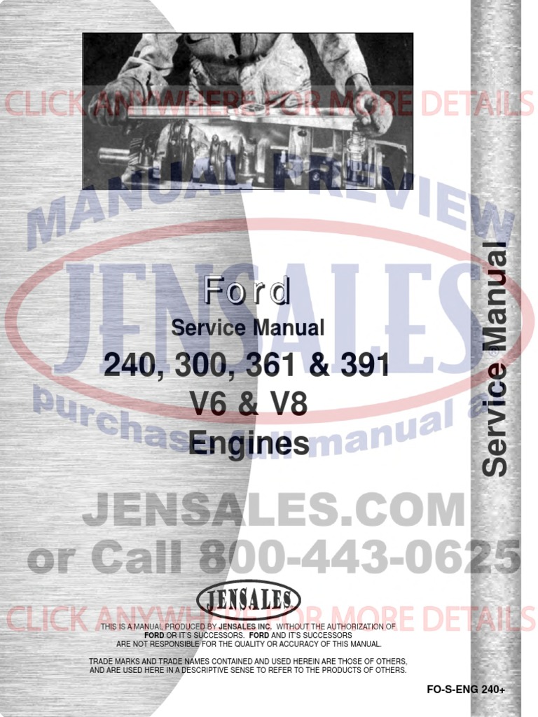 Ford Engine Service Manual Fo S Eng 240 PDF | PDF | Vehicles | Systems ...