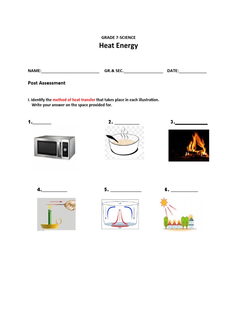 GR 7 - POST TEST ON HEAT ENERGY | PDF | Heat Transfer | Heat