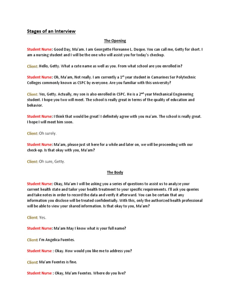 Funda Stages of Interview | PDF