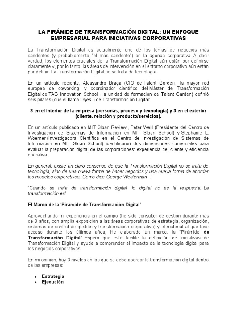 La Pirámide de Transformación Digital | PDF | Producto (Negocio ...