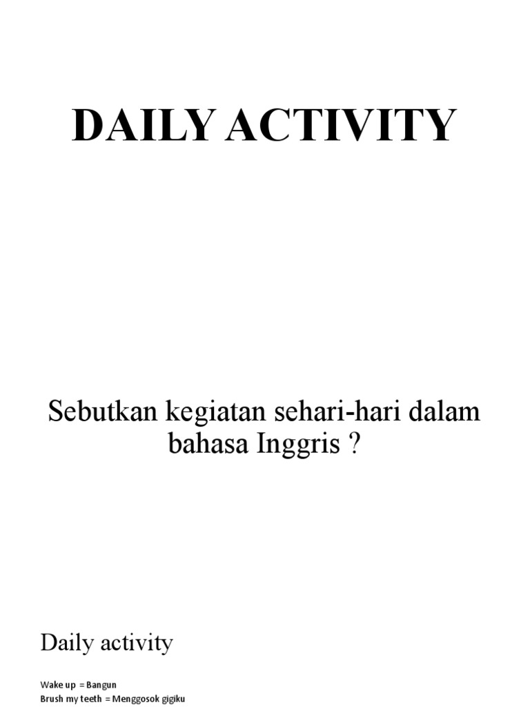 DAILY ACTIVITY (Simple Present Tense) | PDF | Language Arts & Discipline