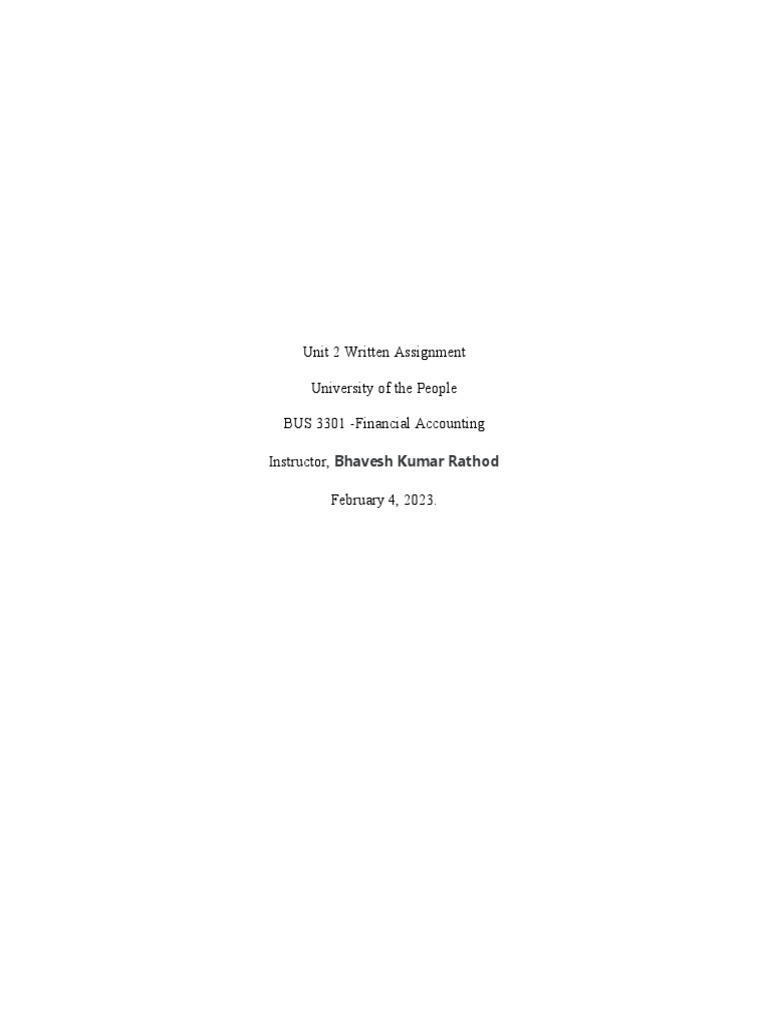 BUS 3301 Written Assignment Unit 2 | PDF | Taxes | Ownership