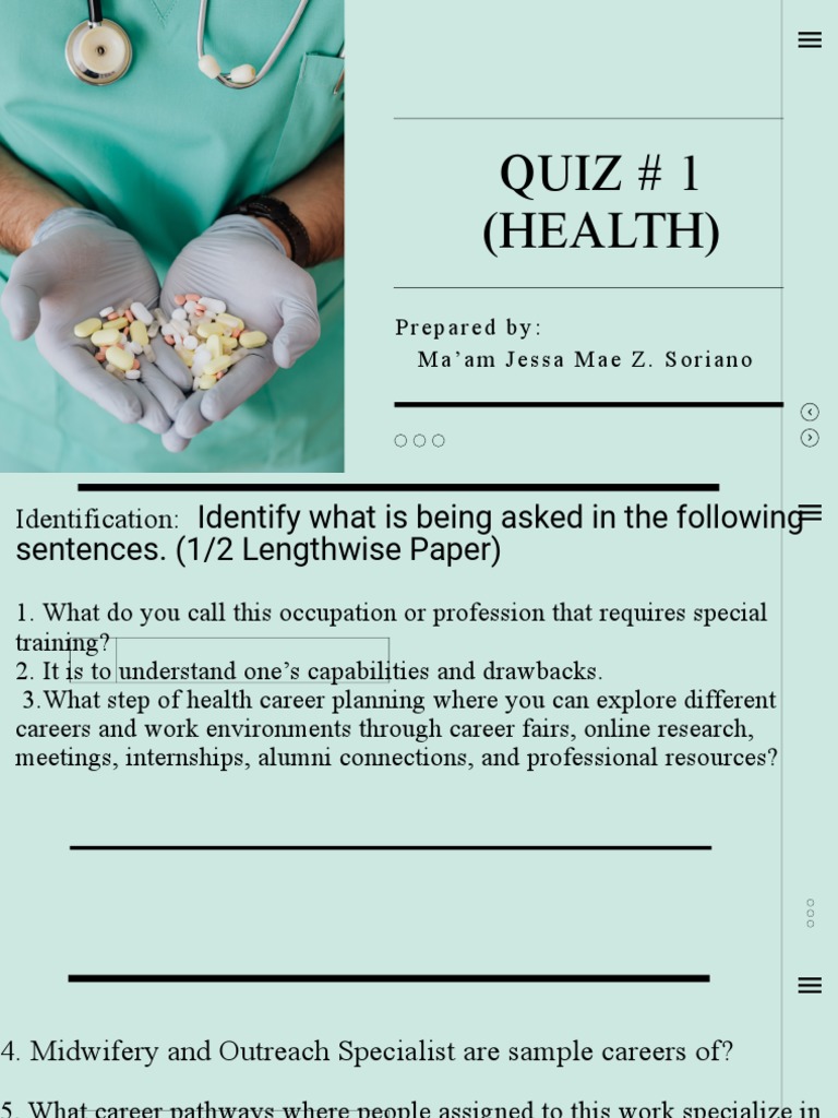 Health Quiz 1 | PDF