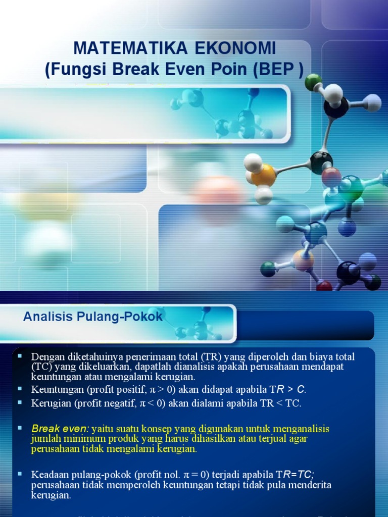 Hubungan Linear Dalam Ekonomi Fungsi Bep | PDF | Teknologi & Rekayasa