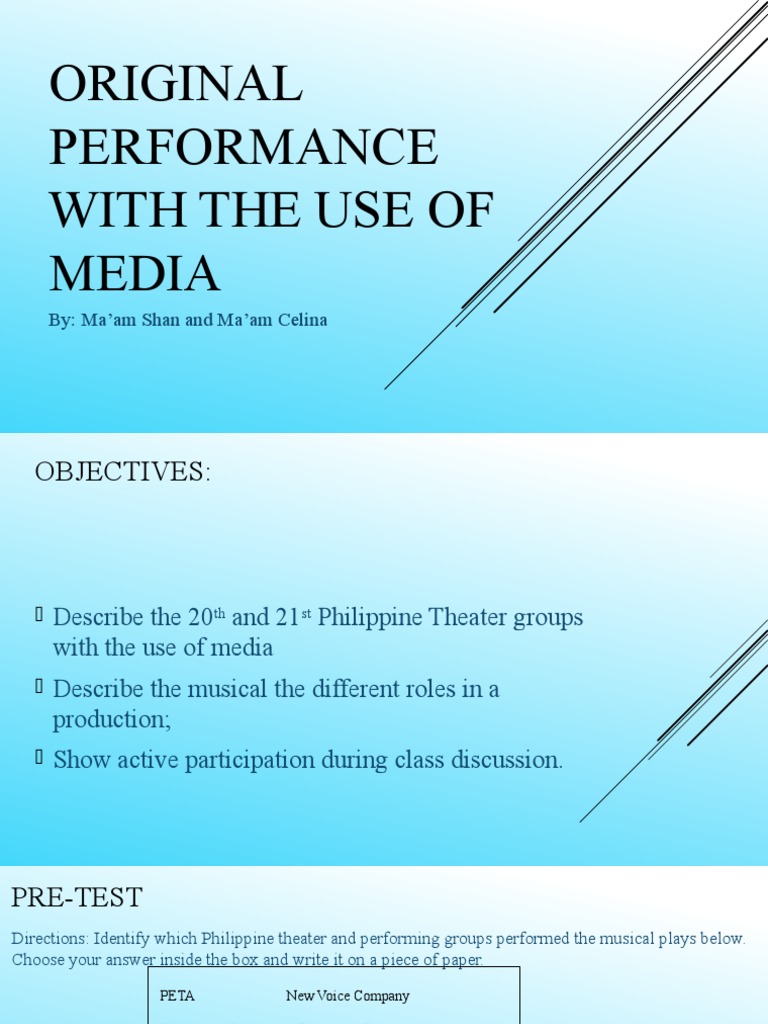 Original Performance With The Use of Media | PDF | Theatre
