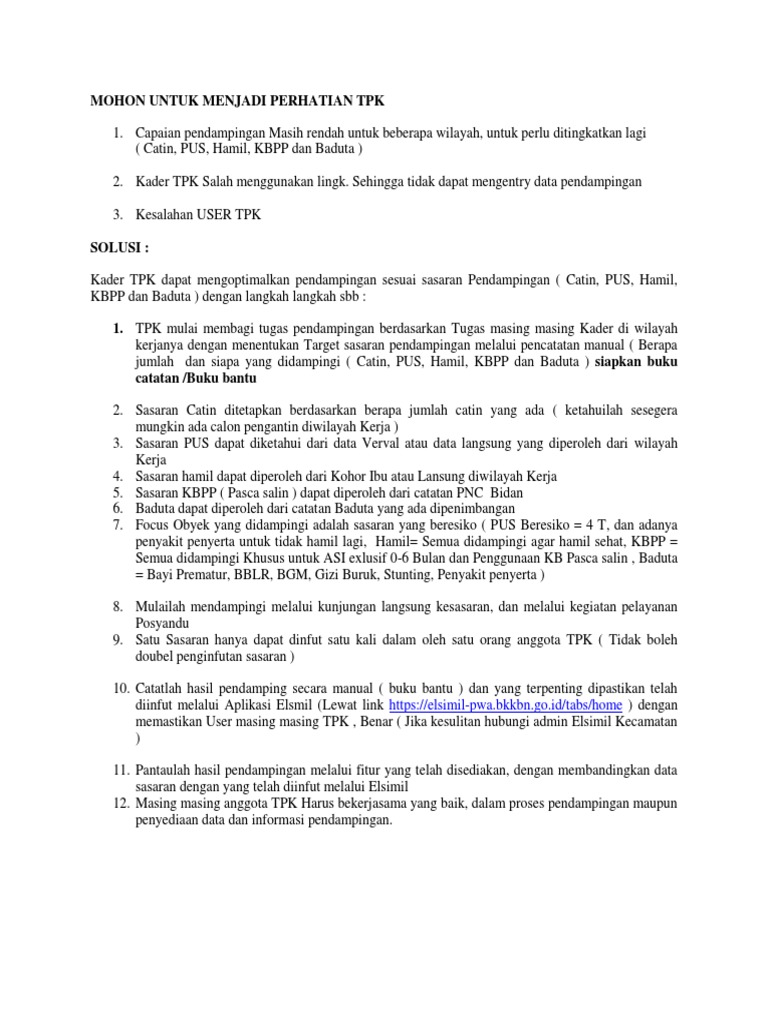Optimalkan Pendampingan TPK untuk Catin dan PUS | PDF
