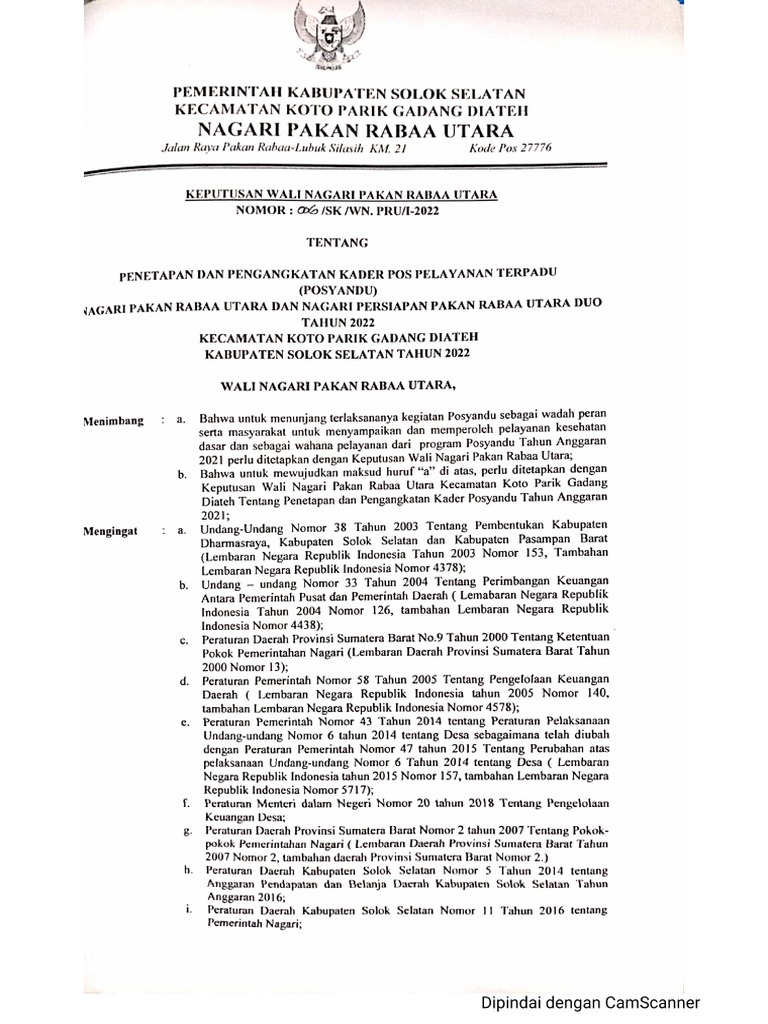 SK Kader Posyandu | PDF