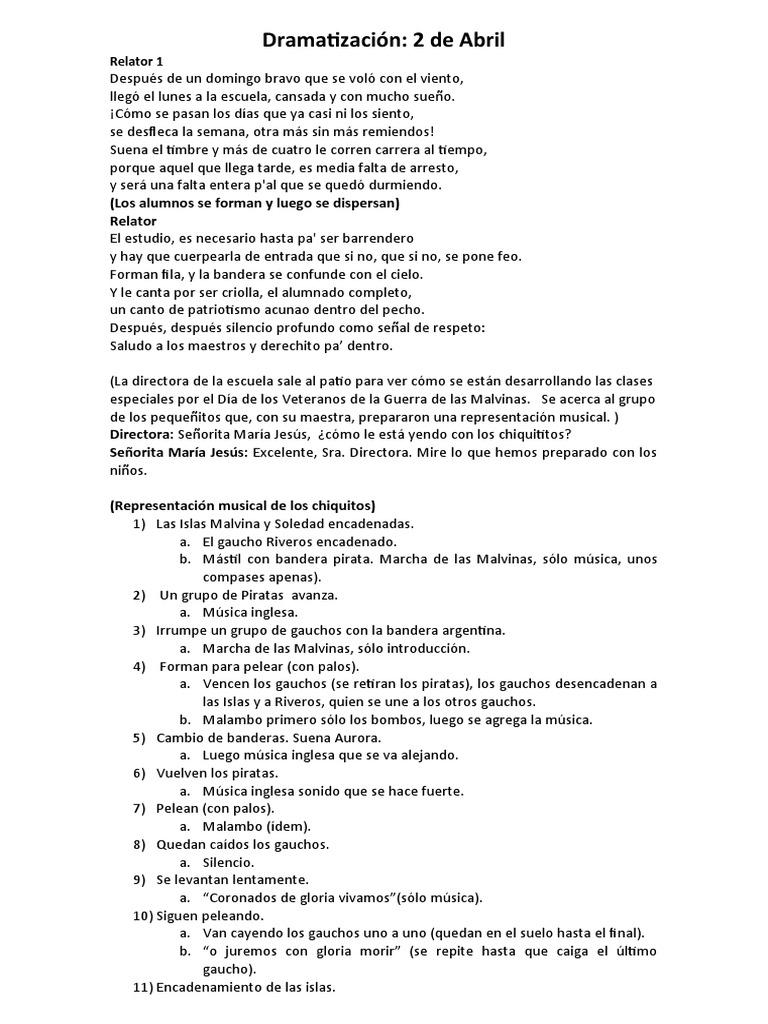 Dramatización 2 de Abril | PDF