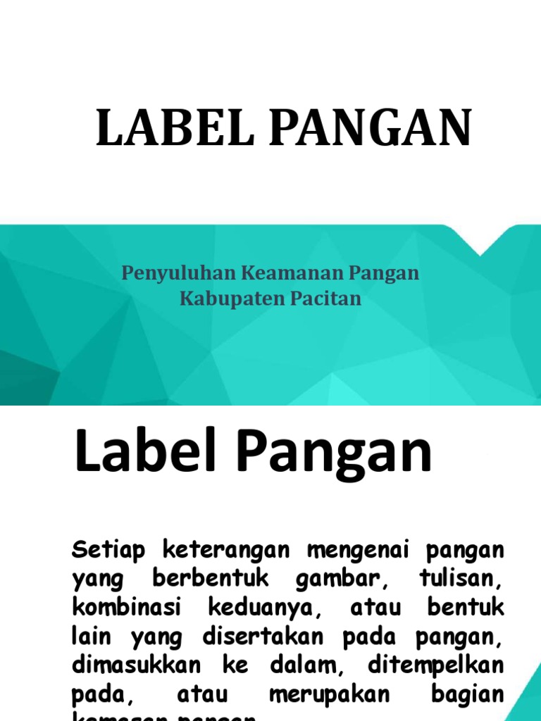 Label Pangan | PDF