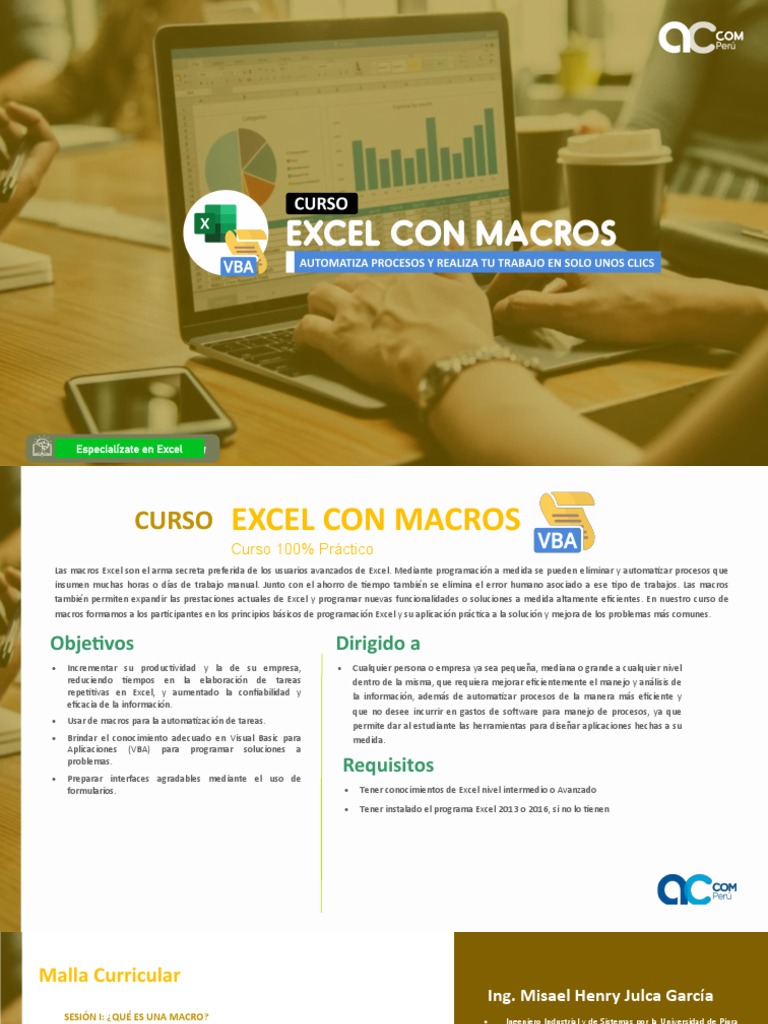 Excel Con Macros Pdf Microsoft Excel Macro Informática 