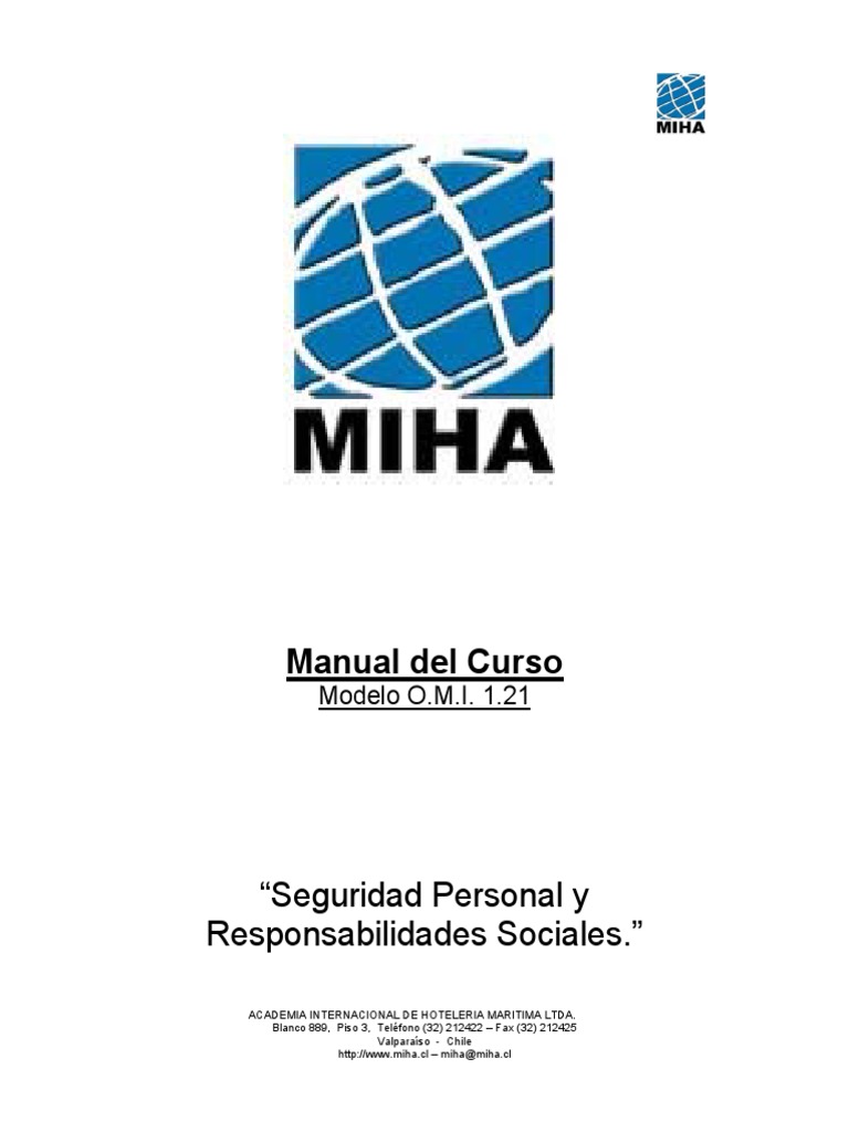 Manual Curso OMI 1.21 - Seguridad Personal y Responsabilidades Sociales (1).pdf | PDF ...