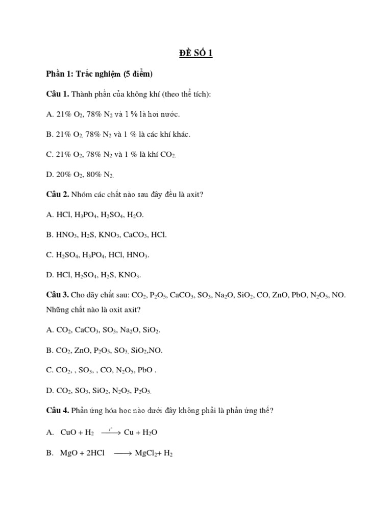 Đề thi hóa 8 hk2 | PDF