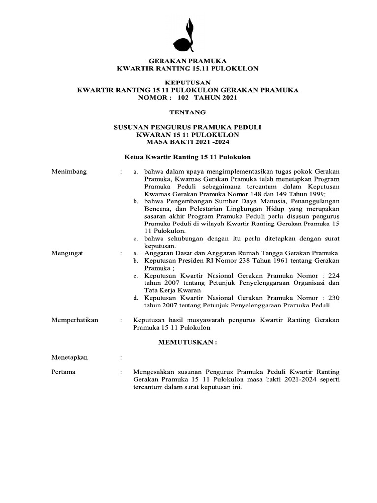 SK PRAMUKA PEDULI Pulokulon 2021 - 2024 Final | PDF