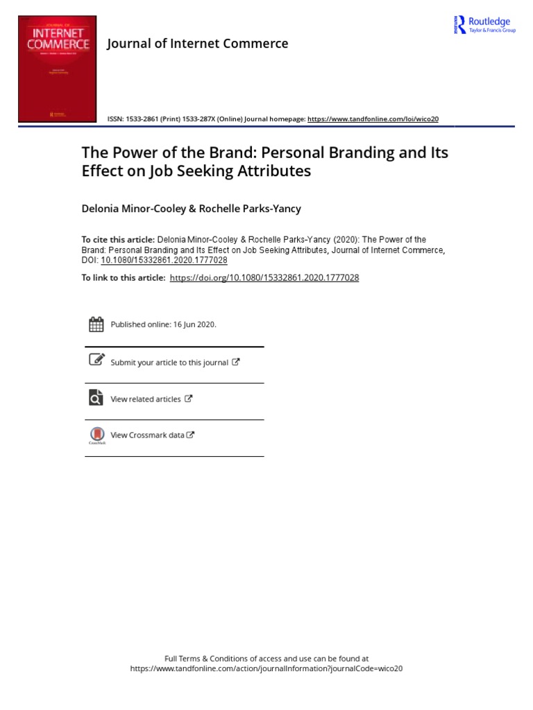 The Power of The Brand - Personal Branding and Its Effect On Job ...
