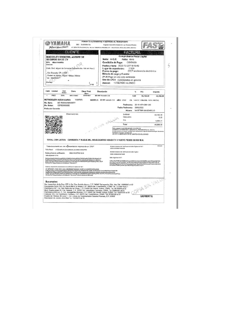 Factura Moto | PDF