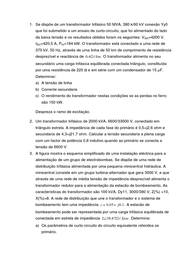 Transformador Trifásico | PDF | Transformador | Potência (Física) Transformador Trifásico | PDF | Transformador | Potência (Física)