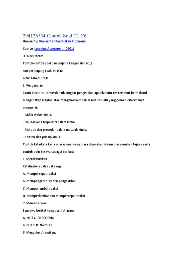 Contoh Soal c1-c6 | PDF