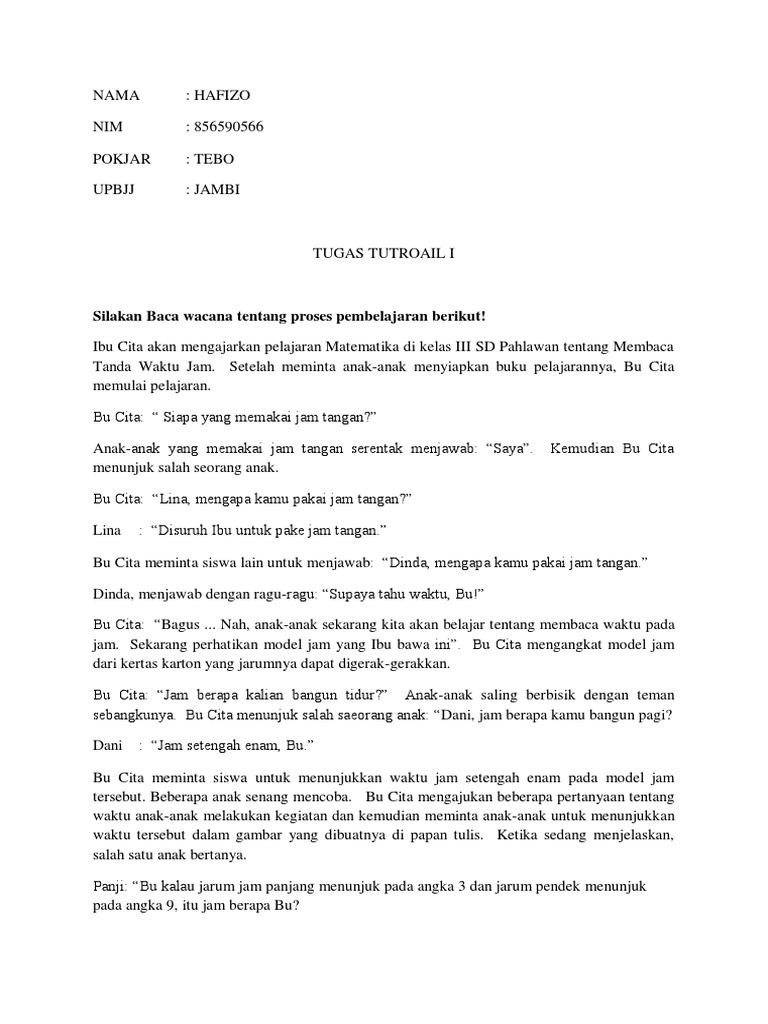 Tugas Tutroail I - PDGK4500 Tap | PDF