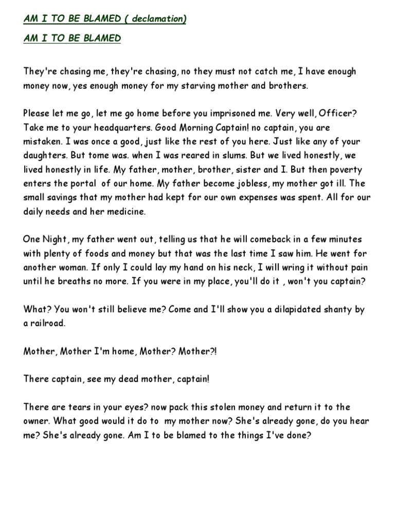 Declamation Piece | PDF