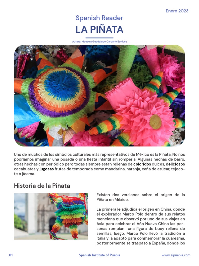 Hoja De Trabajo Sobre La Historia De La Piñata La Mayoría De La