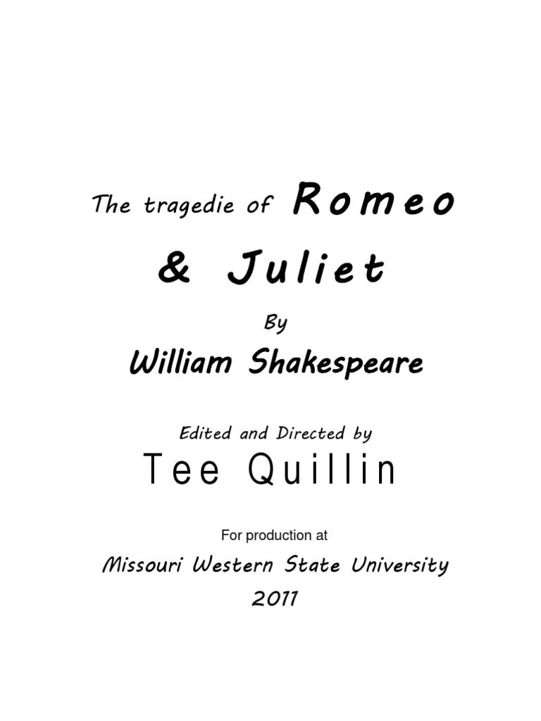 Full Script of Romeo and Juliet | PDF | Characters In Romeo And Juliet ...