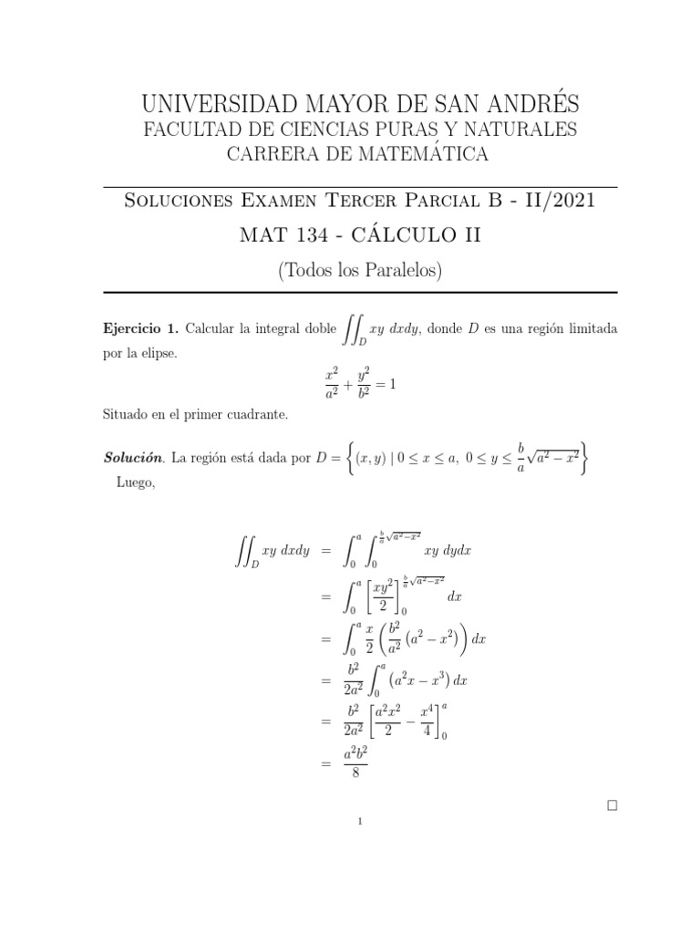 Sol Final Calculo 2 B | PDF | Esfera | Objetos geométricos