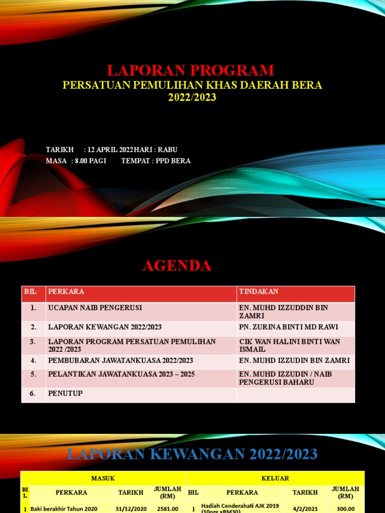 Contoh Laporan Program Persatuan Pemulihan | PDF