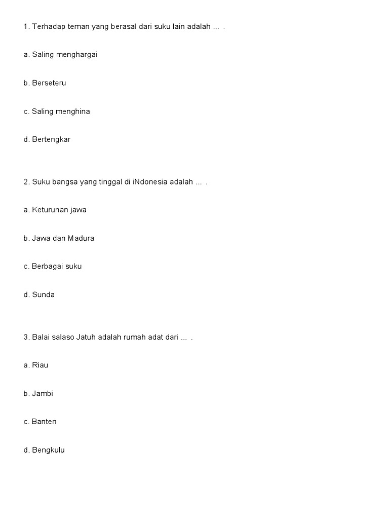 Contoh Soal Pts Tema 7 | PDF