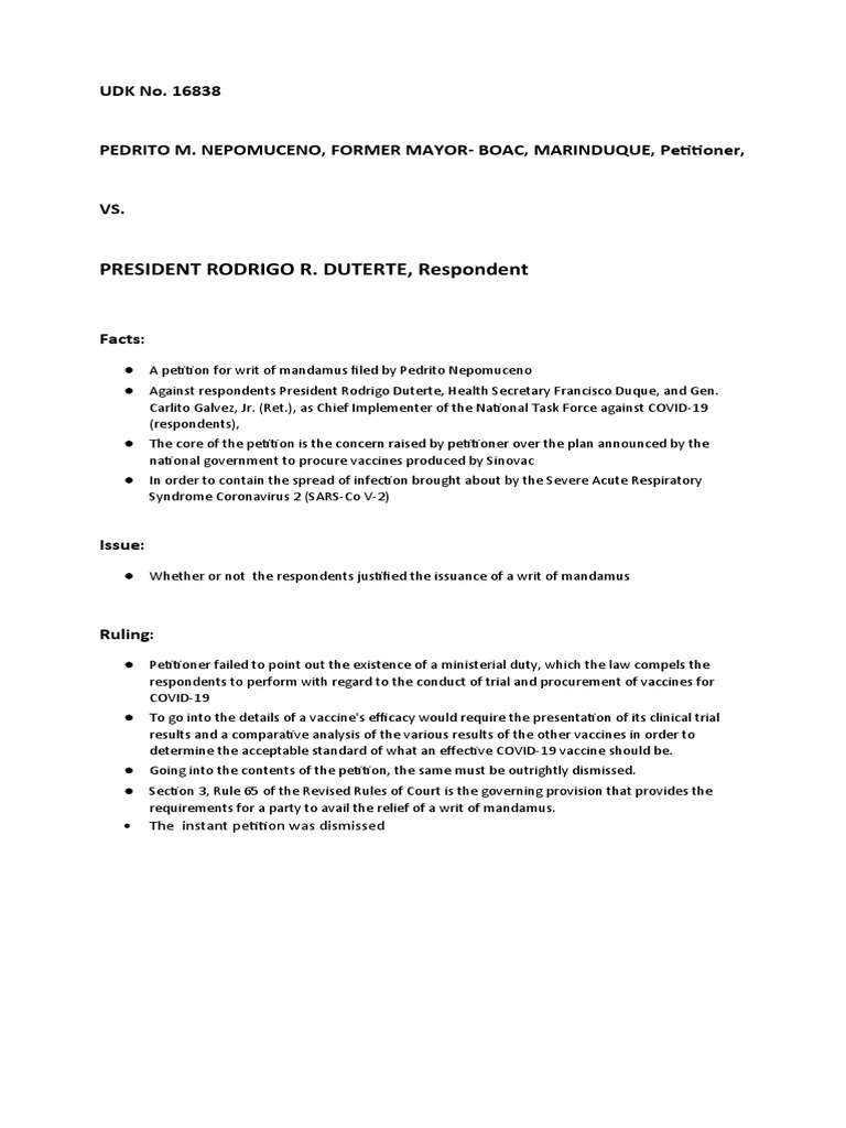 UDK No. 16838 Case Digest - Reyes 1B | PDF