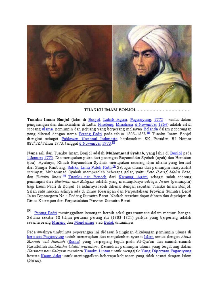 Tuanku Imam Bonjol | PDF