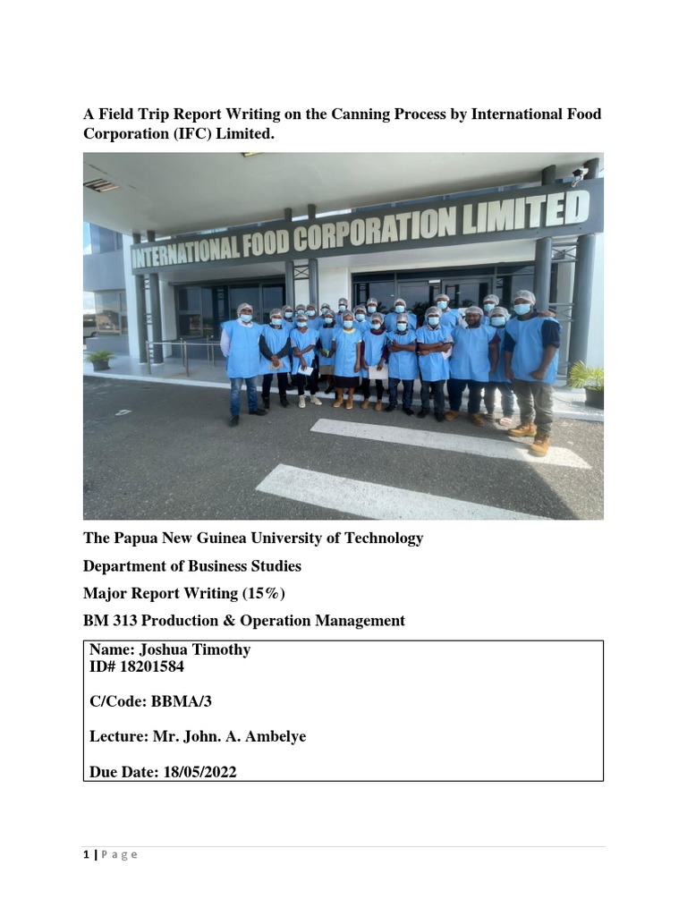 Report Writing on International Food Corporation.pdf | PDF | Food And Drink