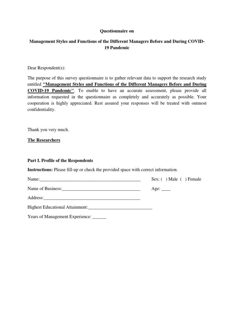 Reliability Survey Questionnaire | PDF