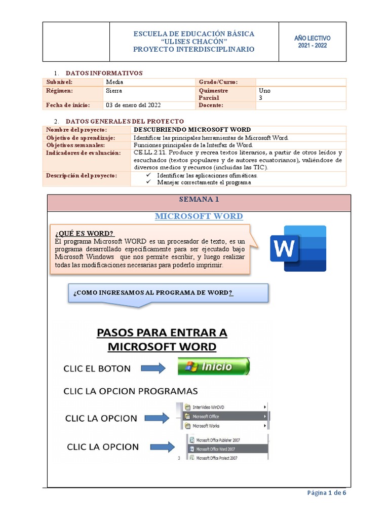 Ficha de Actividades Word | PDF | Microsoft Word | Programa de computadora