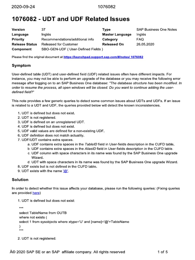 UDT and UDF Related Issues PDF | PDF