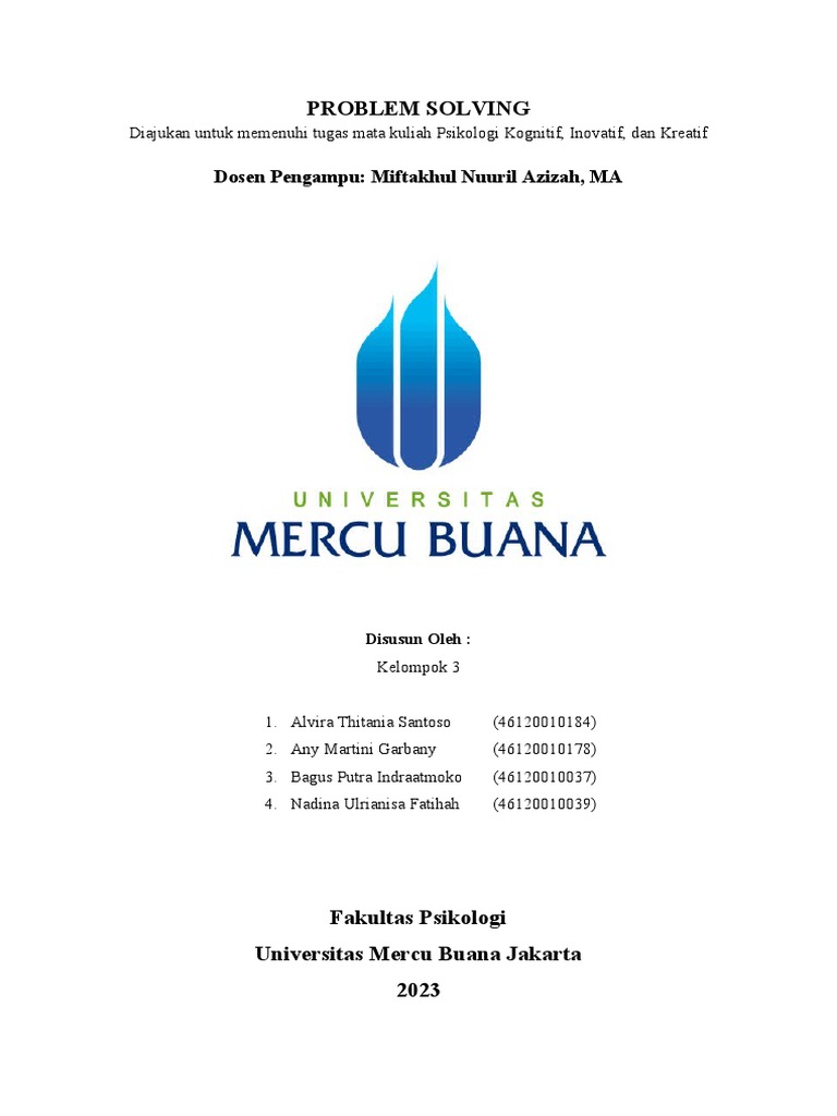 Problem Solving - Kelompok 3 | PDF