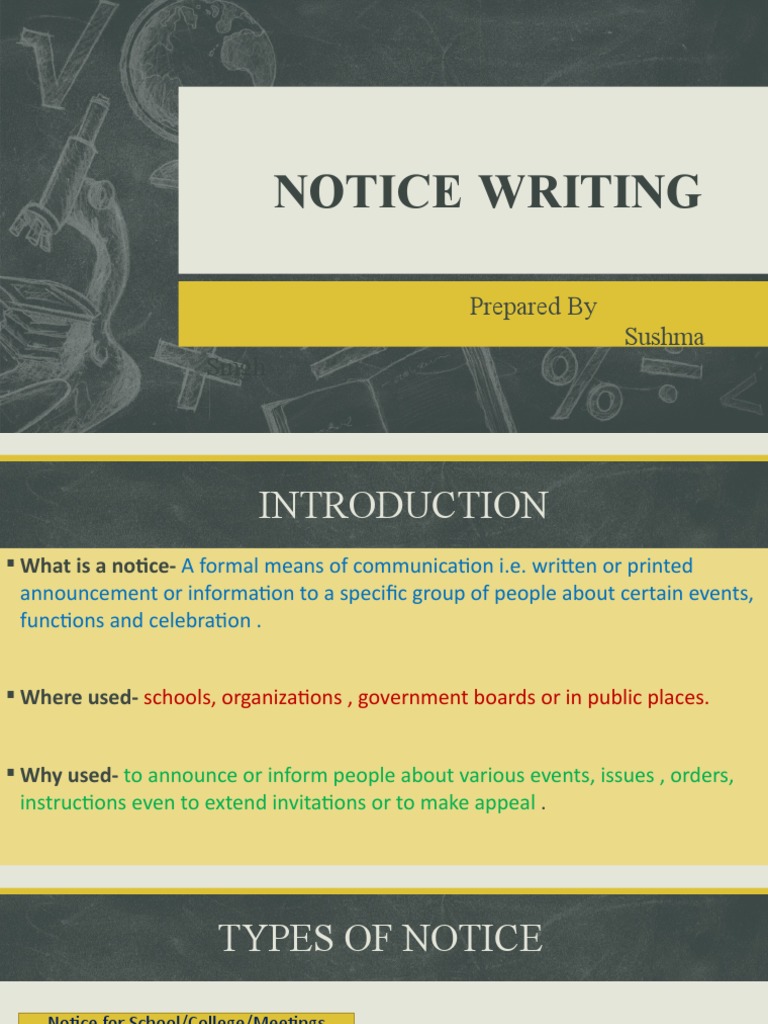 Notice Writing | PDF