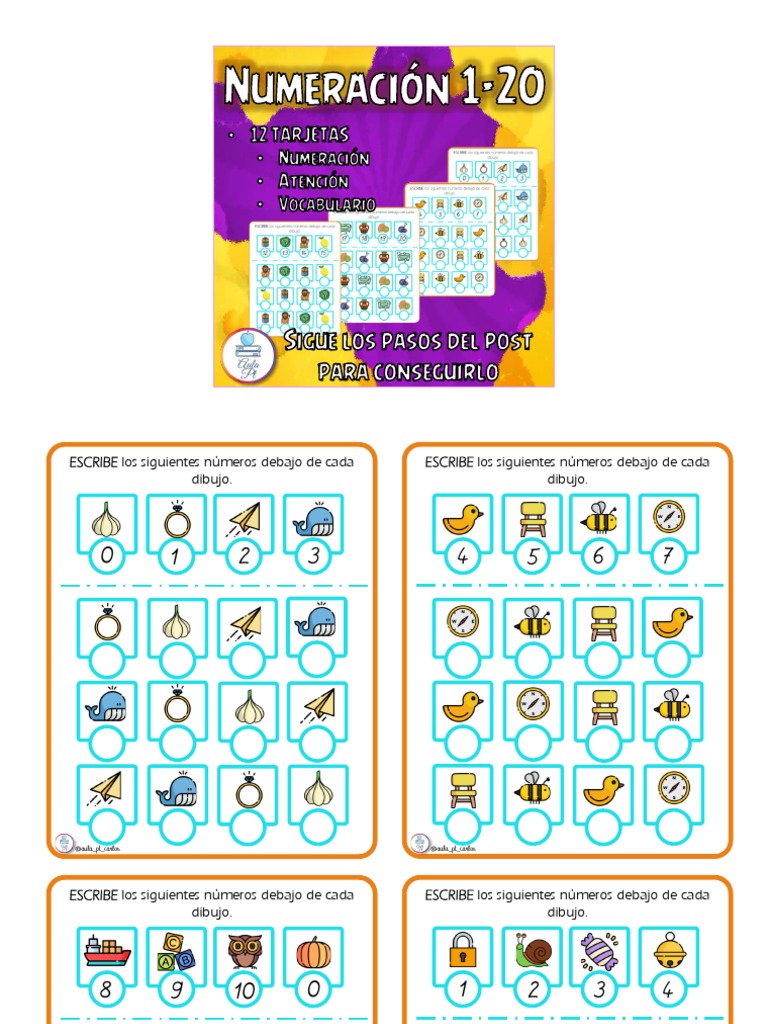 Actividades de numeración del 1 al 20 | PDF